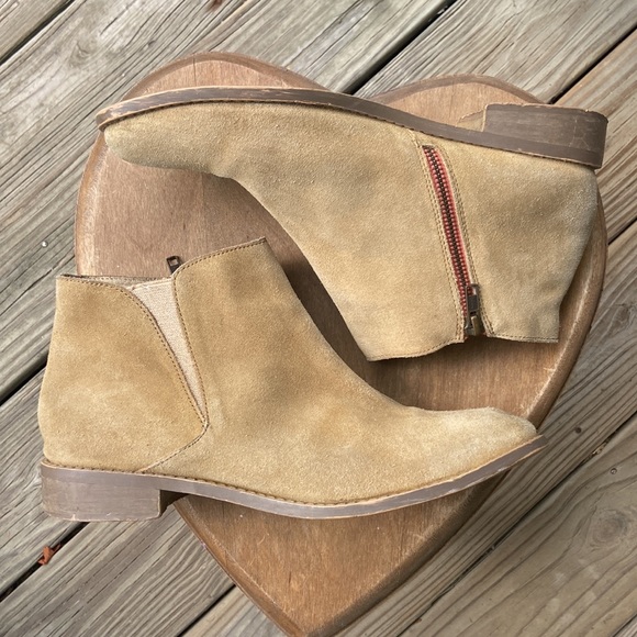 Boden | Shoes | Boden Johnnie B Light Tan Suede Ankle Boots Womens Size ...